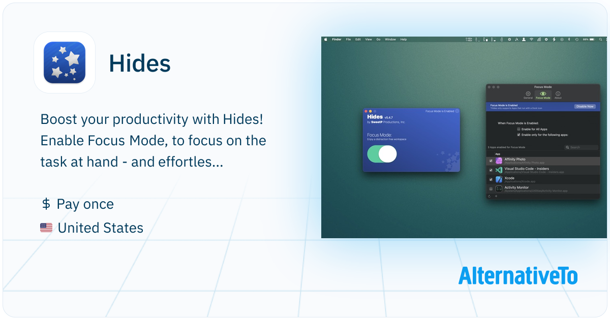 Hides: Boost your productivity with Hides! | AlternativeTo