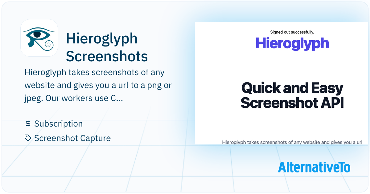Hieroglyph Screenshots: Hieroglyph takes screenshots of any website and ...
