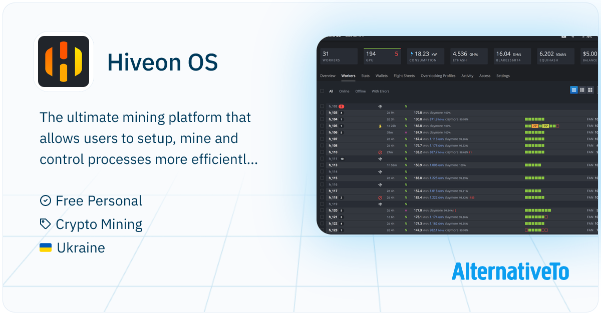 Hiveon OS: Linux OS for centralized crypto mining with remote control ...