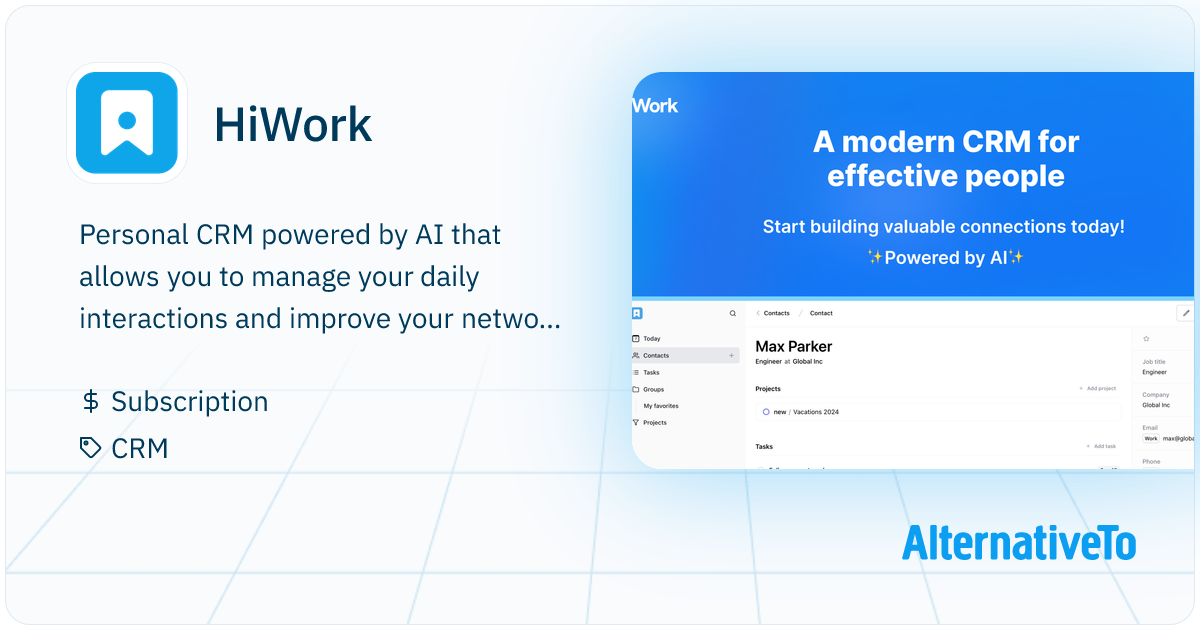 HiWork: Personal CRM powered by AI | AlternativeTo