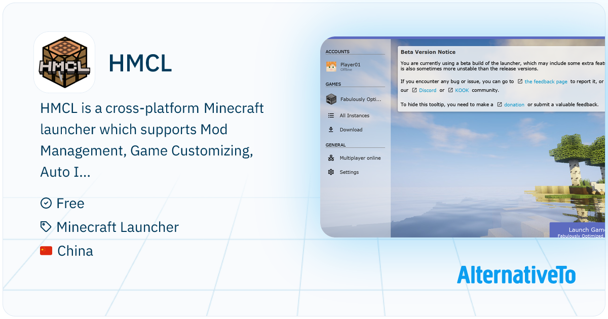 HMCL: A Minecraft Launcher which is multi-functional, cross-platform and popular | AlternativeTo