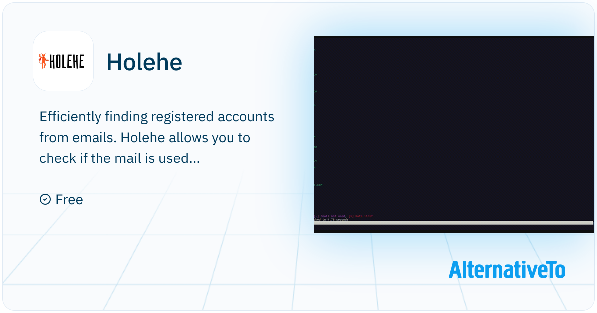 Holehe: Checks if an email is attached to an account on sites like ...