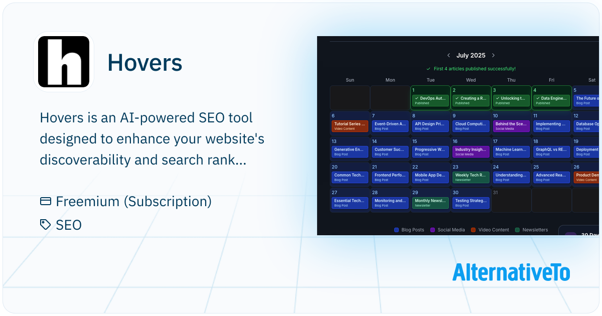 Hovers: It's SEO Wingman for Solopreneuers and Startup Operators to ...