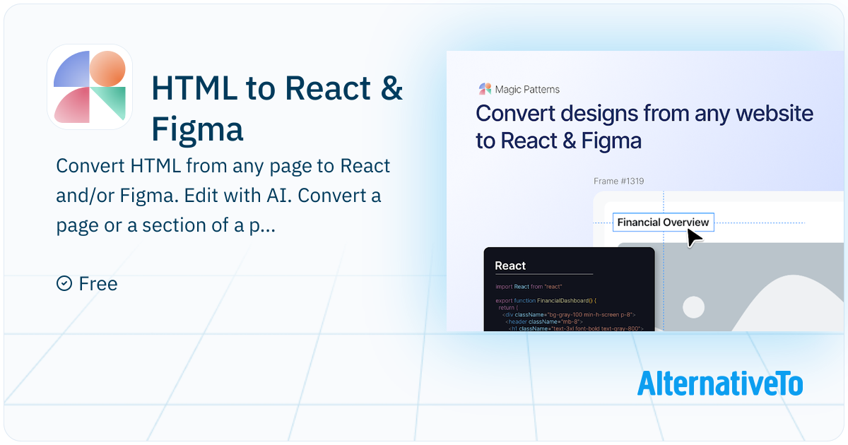 HTML to React & Figma: Convert HTML from any page to React and/or Figma ...