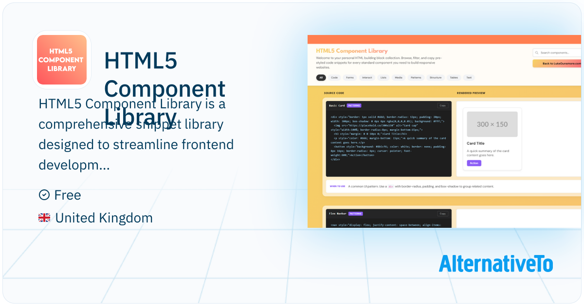 HTML5 Component Library: A lightweight, modular, and accessible HTML5 ...