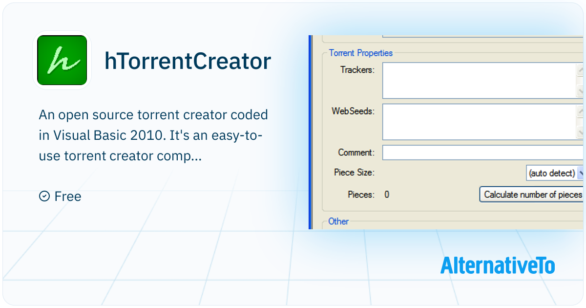 hTorrentCreator: An open source torrent creator coded in Visual Basic ...