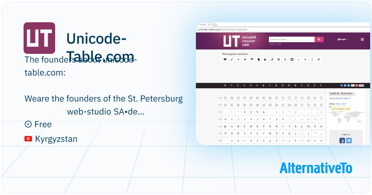 Unicode-Table.com: Handy online Unicode character table with search ...