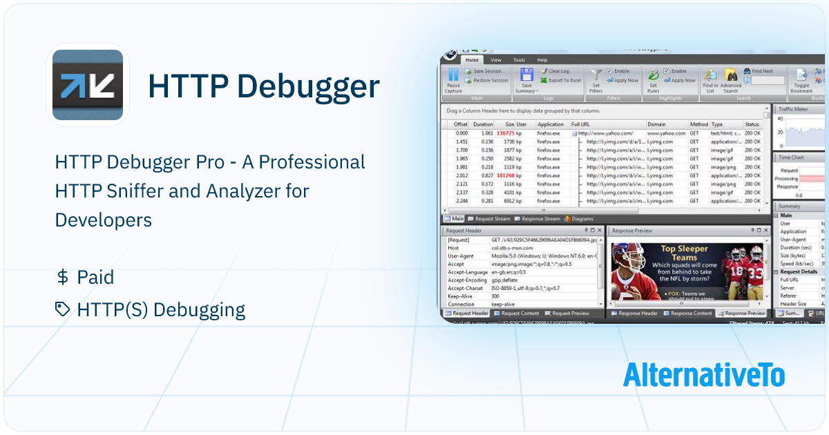 HTTP Debugger: Pro - A Professional HTTP Sniffer | AlternativeTo