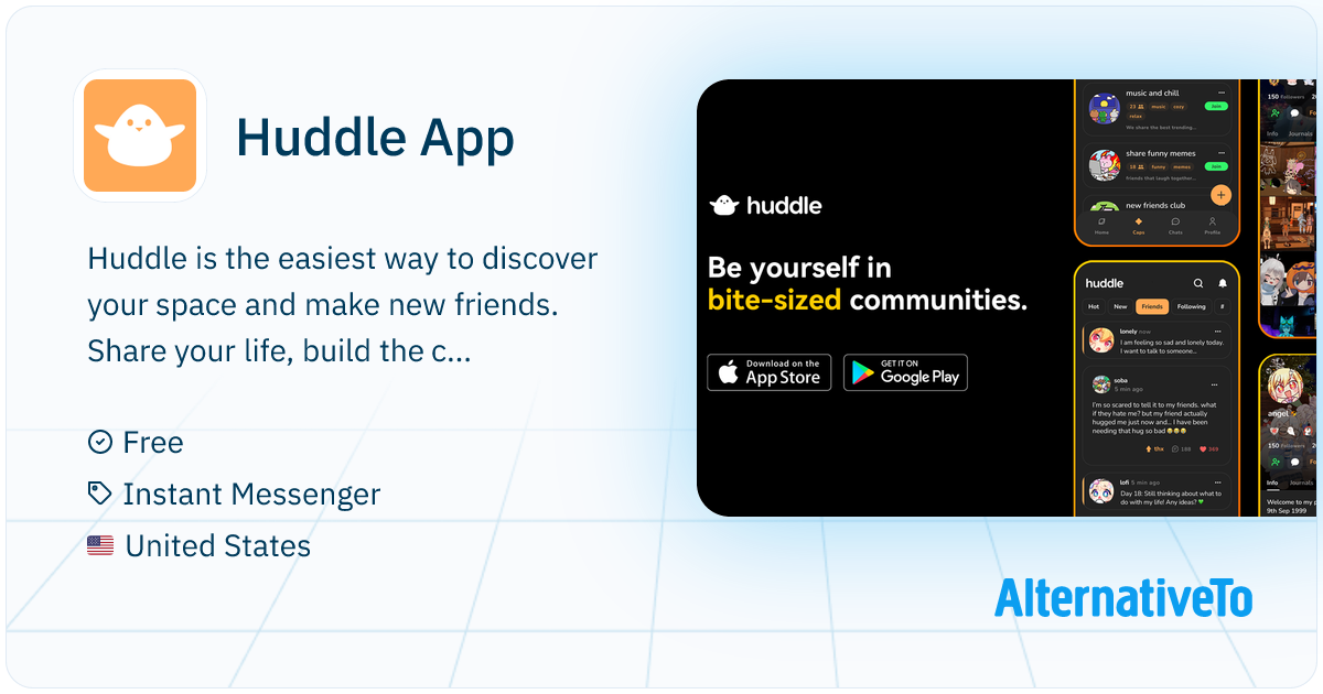 Huddle App: Huddle is a social app where you can be yourself and share ...