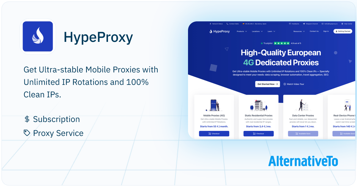 HypeProxy: Get Ultra-stable Mobile Proxies with Unlimited IP Rotations ...