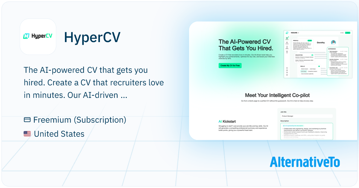 HyperCV: The AI-powered CV that gets you hired | AlternativeTo