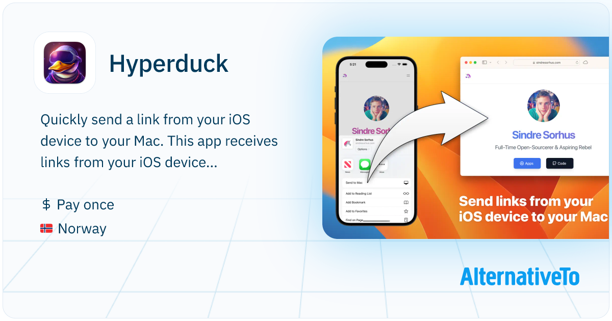 Hyperduck: Quickly send a link from your iOS device to your | AlternativeTo