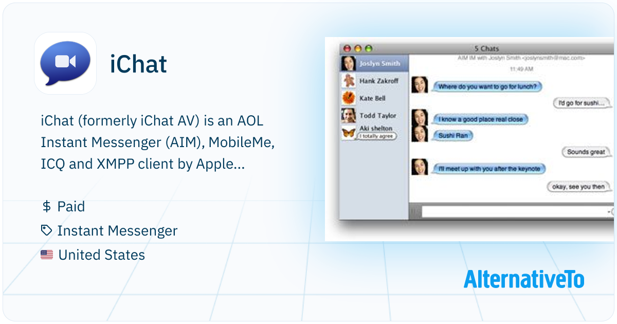 iChat: (formerly iChat AV) is an AOL Instant | AlternativeTo