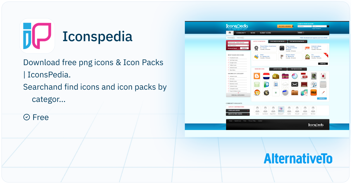 Iconspedia: Download free png icons & Icon Packs | | AlternativeTo