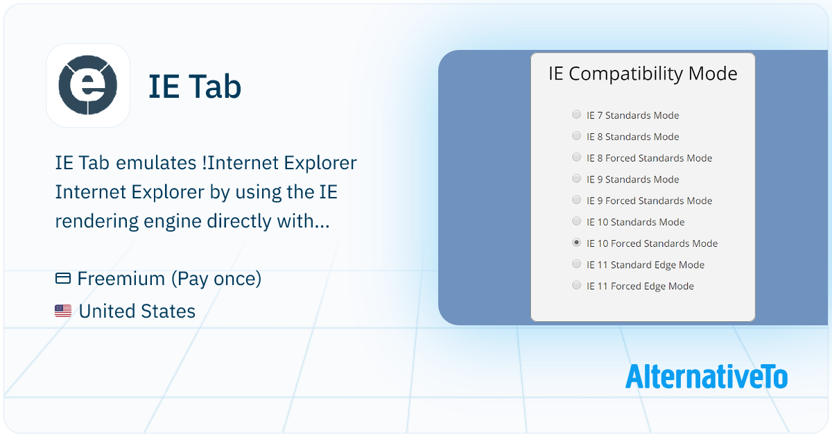 IE Tab: Emulates https://alternativeto | AlternativeTo