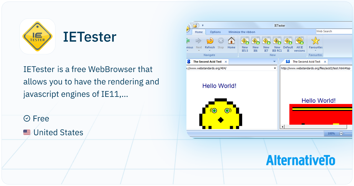 IETester: Free WebBrowser that allows you to | AlternativeTo