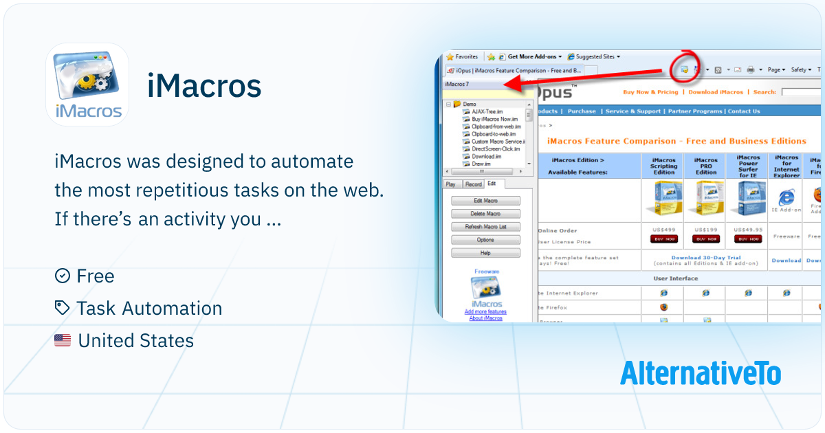 iMacros: Automate tasks across all major browsers including Internet ...