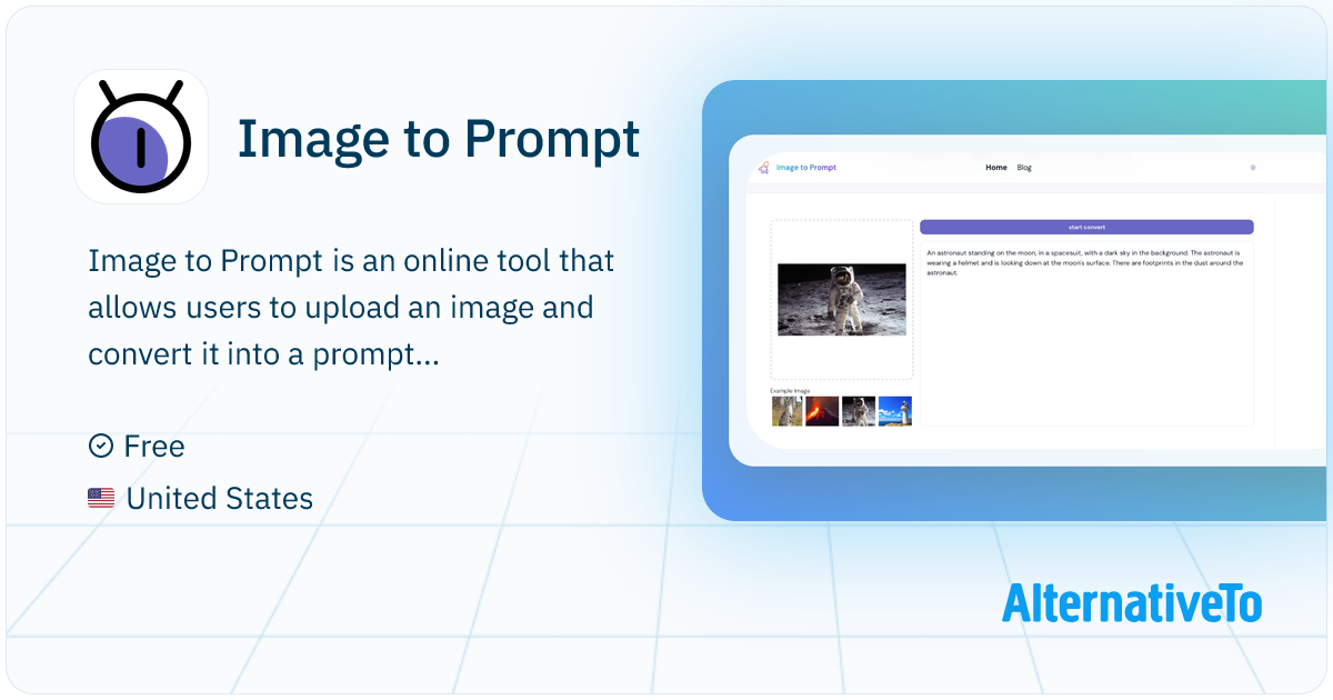 Image to Prompt: Quickly convert image to prompt | AlternativeTo