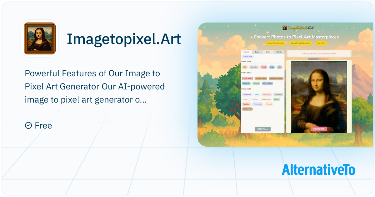 Imagetopixel.Art: Convert Images to Pixel Art | AlternativeTo