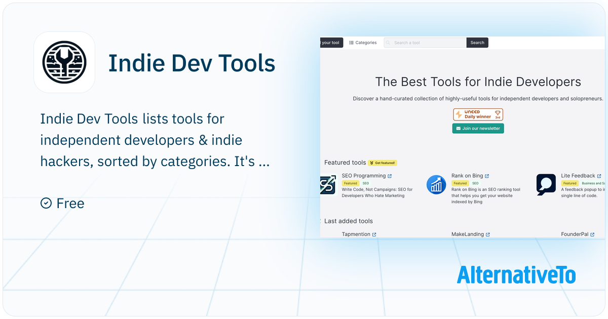 Indie Dev Tools: Free Directory of Tools for Independent Developers ...
