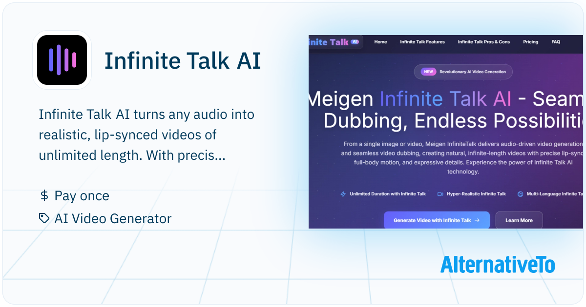 Infinite Talk AI: Turns any audio into realistic | AlternativeTo