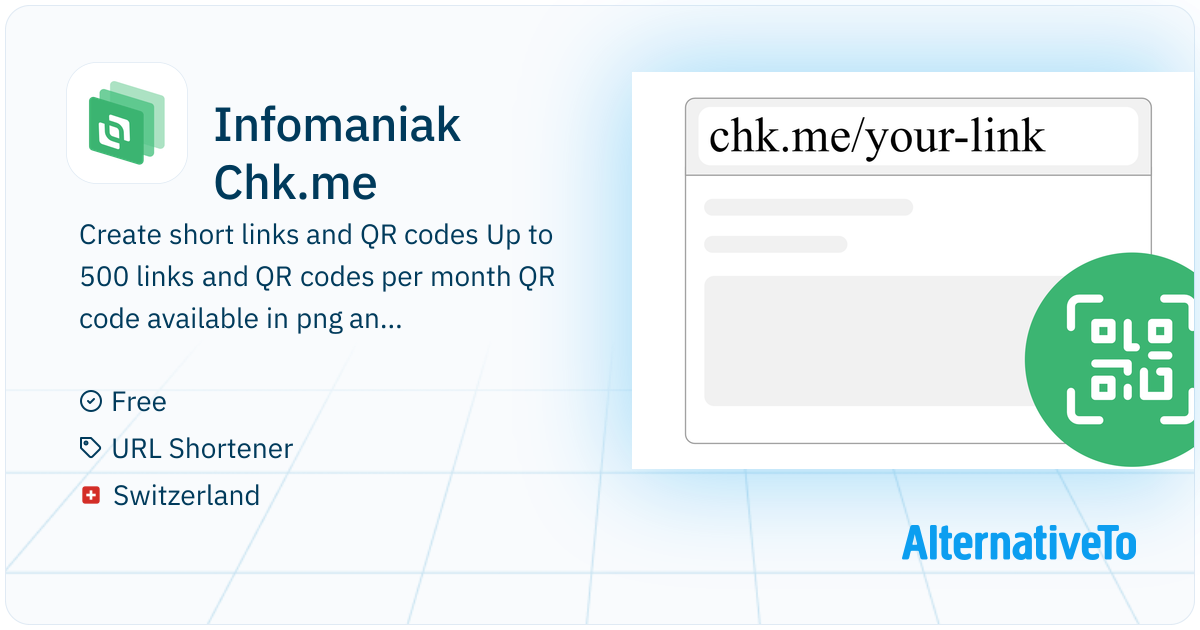 Infomaniak Chk.me: Link Reducer & QR Code Generator - Free and ad-free ...