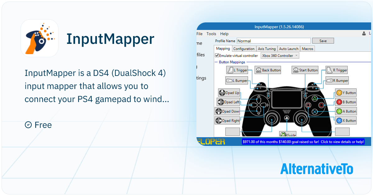 InputMapper: DS4 (DualShock 4) input mapper that allows you to connect ...