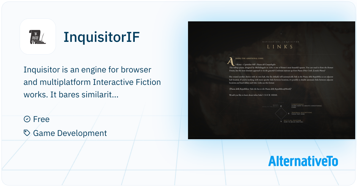 InquisitorIF: Interactive Fiction engine built for use in both a ...