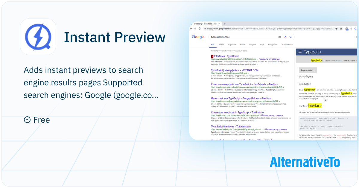 Instant Preview: Web extension that shows webpages on SERPs, no Firefox ...