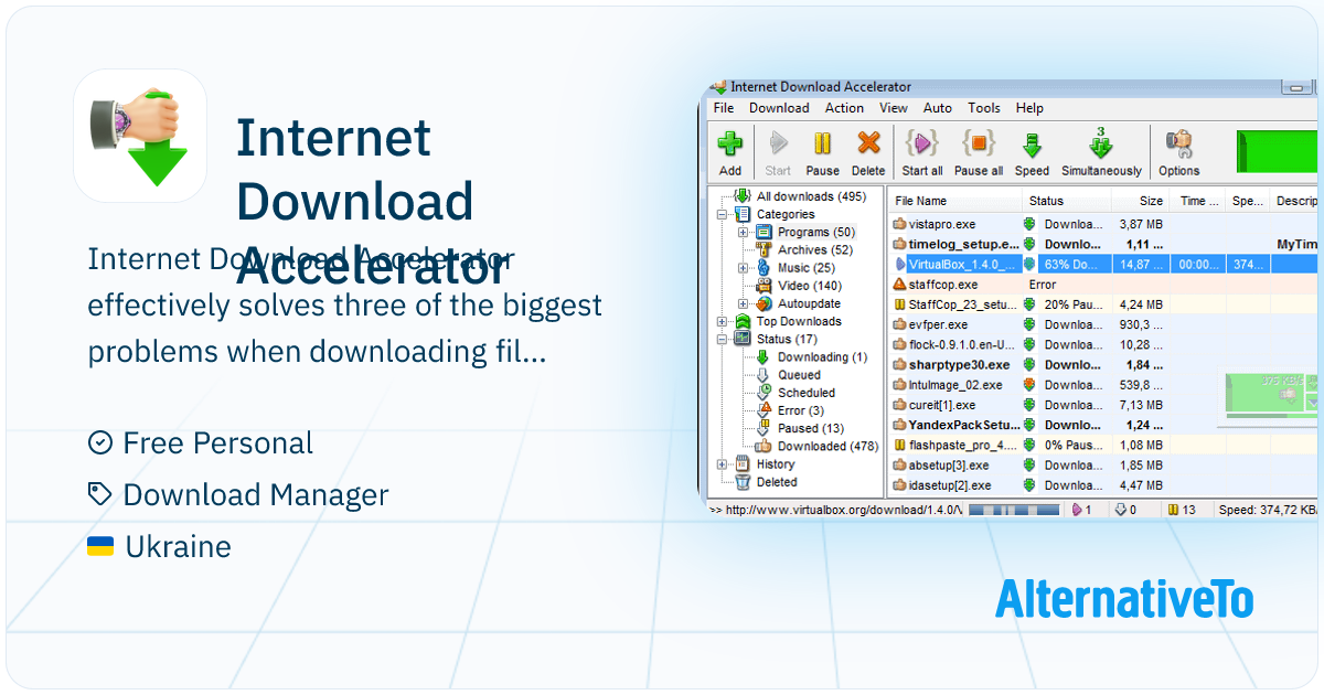 Internet Download Accelerator: Effectively solves | AlternativeTo