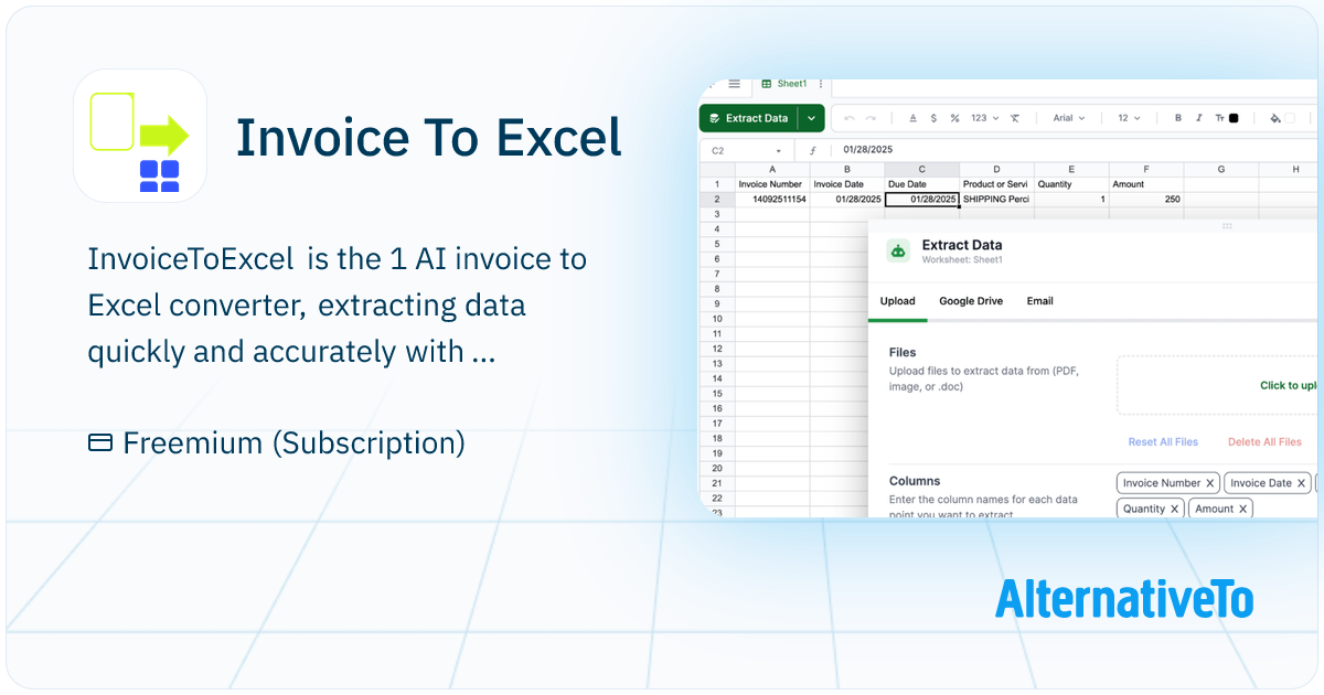 Invoice To Excel: The #1 AI Invoice to Excel Converter | AlternativeTo