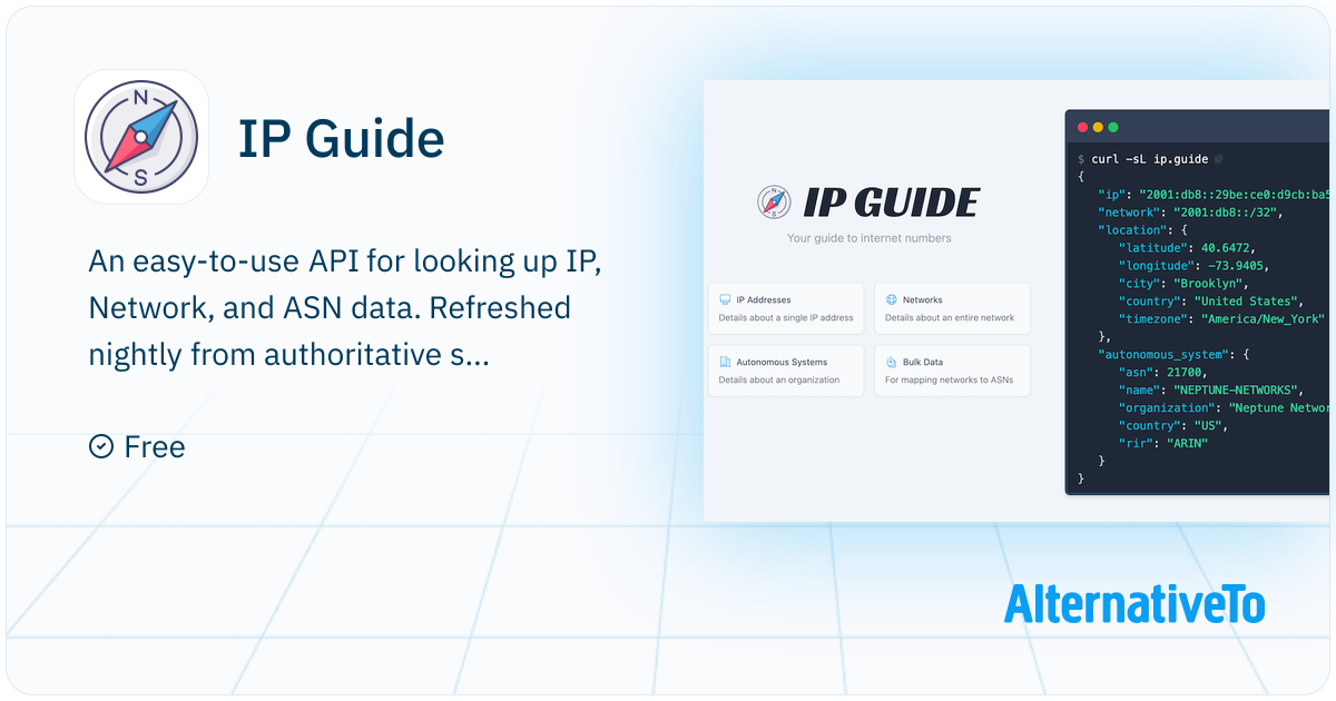 IP Guide: An easy-to-use API for looking up IP, Network, and ASN data ...