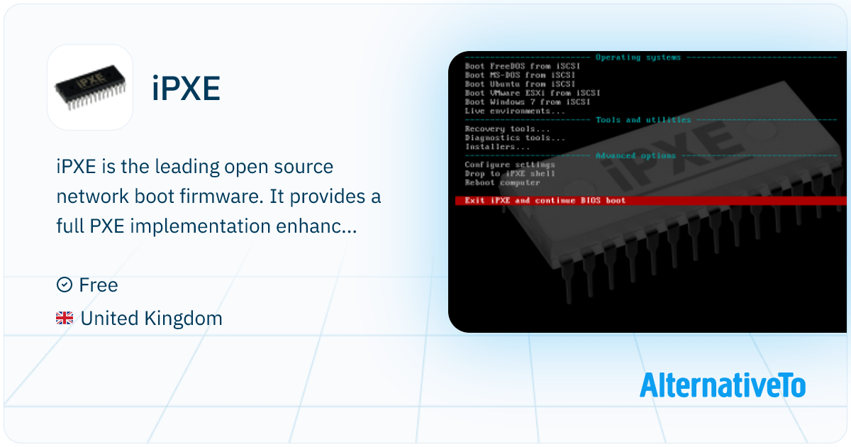 iPXE: Network bootloader | AlternativeTo