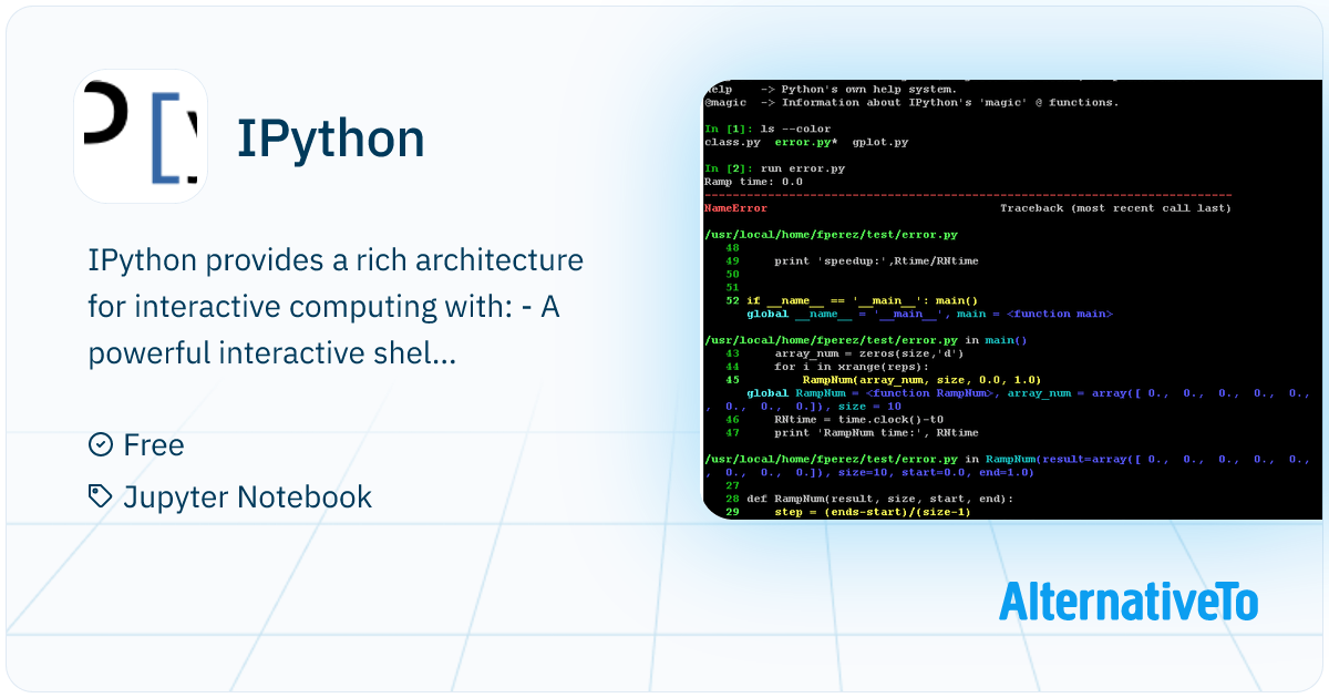 IPython: Interactive computing framework | AlternativeTo