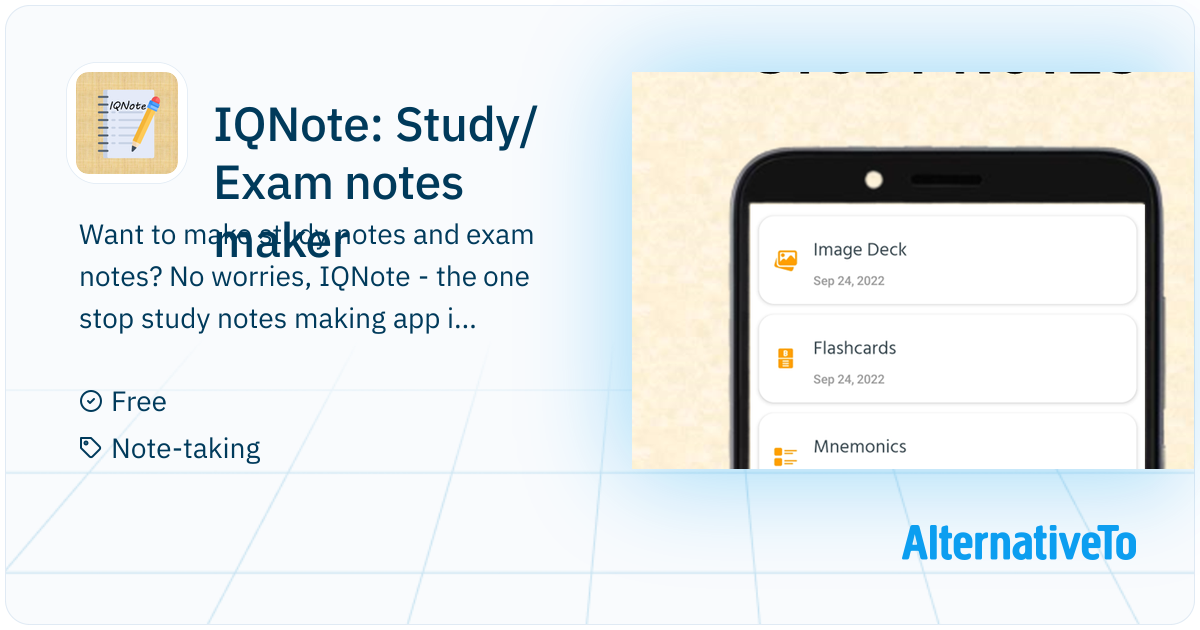 IQNote: Study/Exam notes maker: Note taking app for students; Exam ...