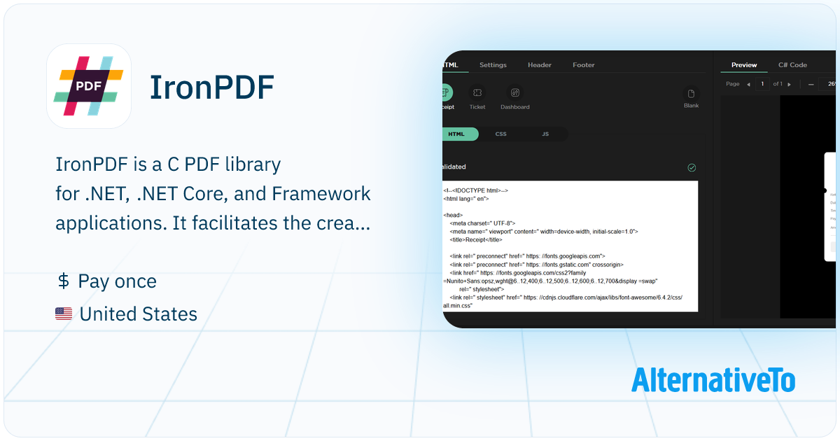 IronPDF: SDK for creating and editing PDFs | AlternativeTo