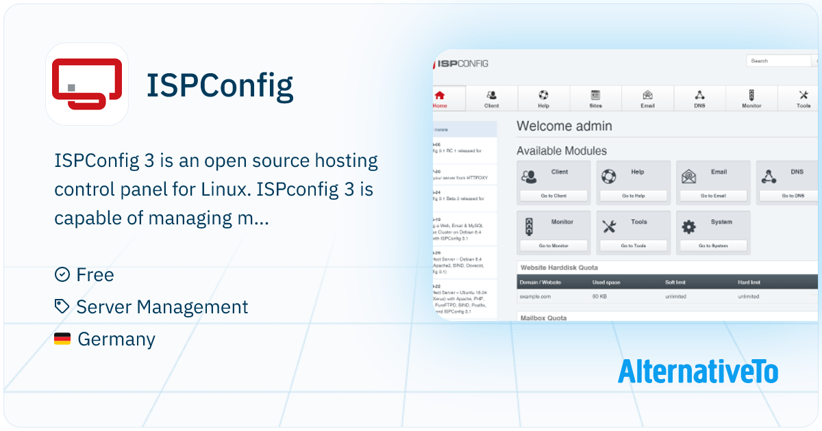 ISPConfig: 3 is an open source hosting control | AlternativeTo