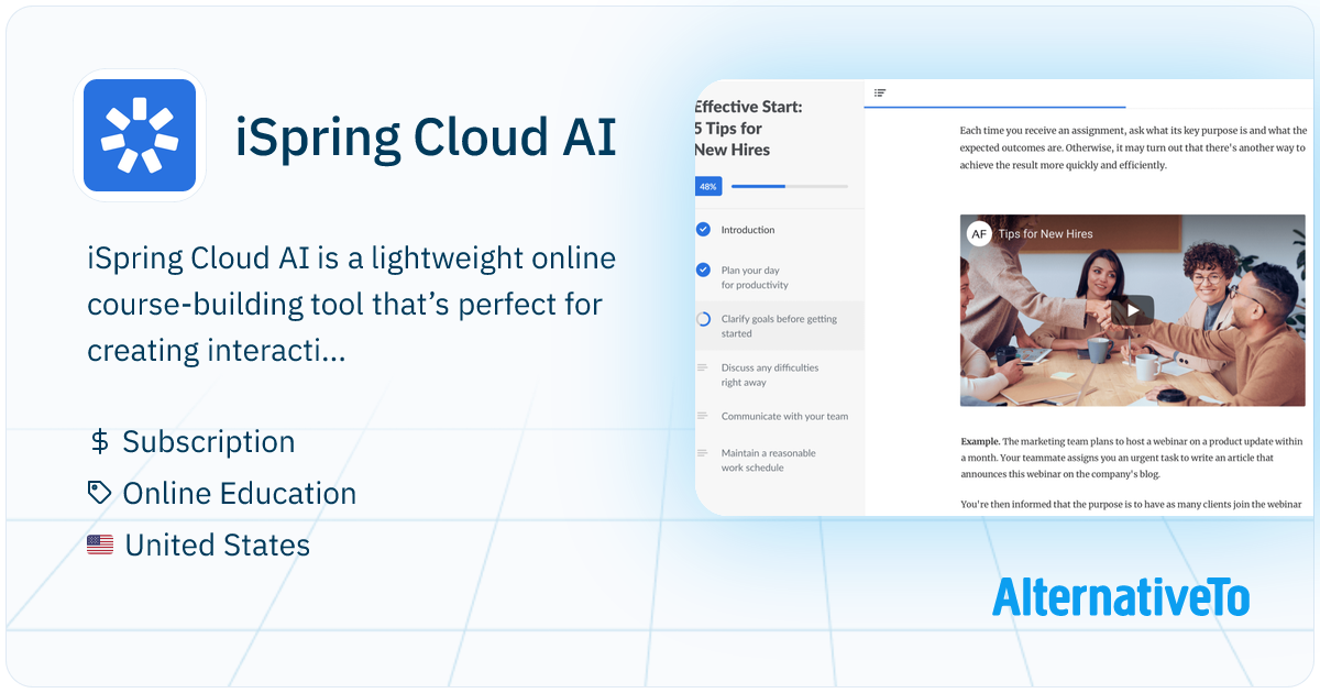 iSpring Cloud AI: AI-powered online authoring tool for creating courses ...