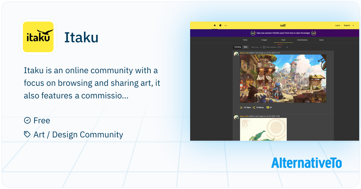 Itaku: Online community with a focus on browsing and sharing art, it ...