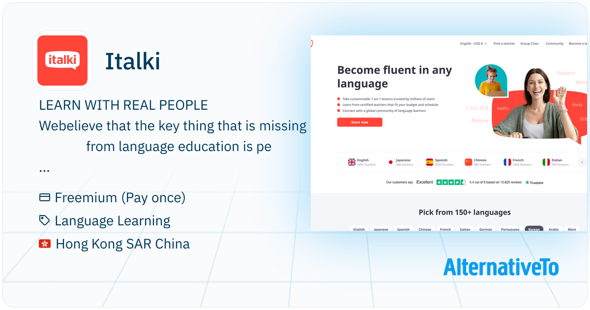 Italki: Global language learning with personal lessons | AlternativeTo
