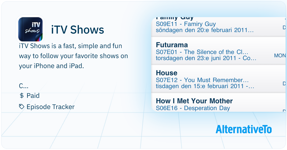 iTV Shows: Fast, simple and fun way to follow | AlternativeTo