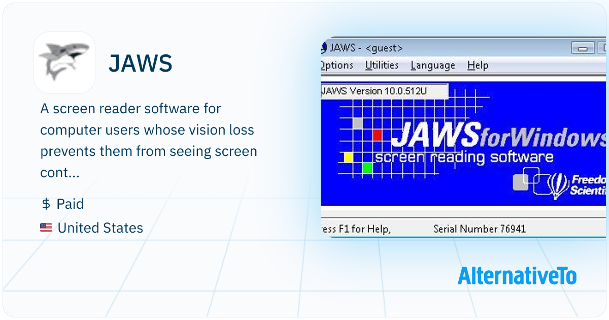 JAWS: A screen reader software for computer users whose | AlternativeTo