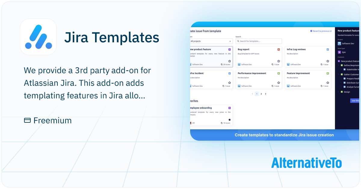 Jira Templates: Create Jira issues from ready templates | AlternativeTo