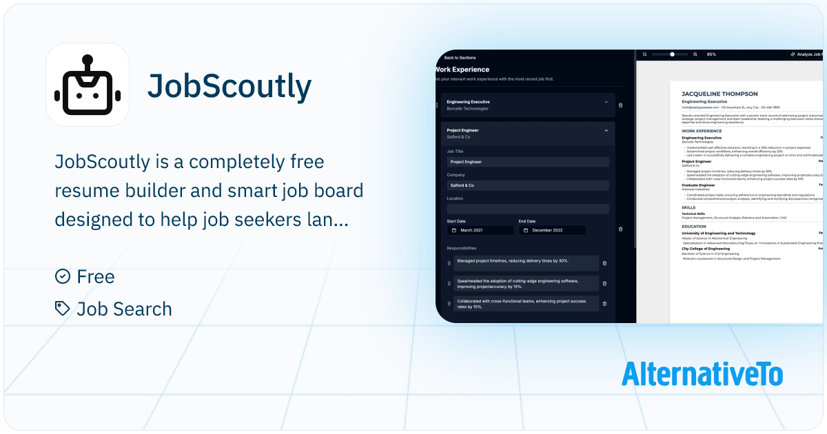 JobScoutly: Free ATS-optimized resume builder with AI job matching ...