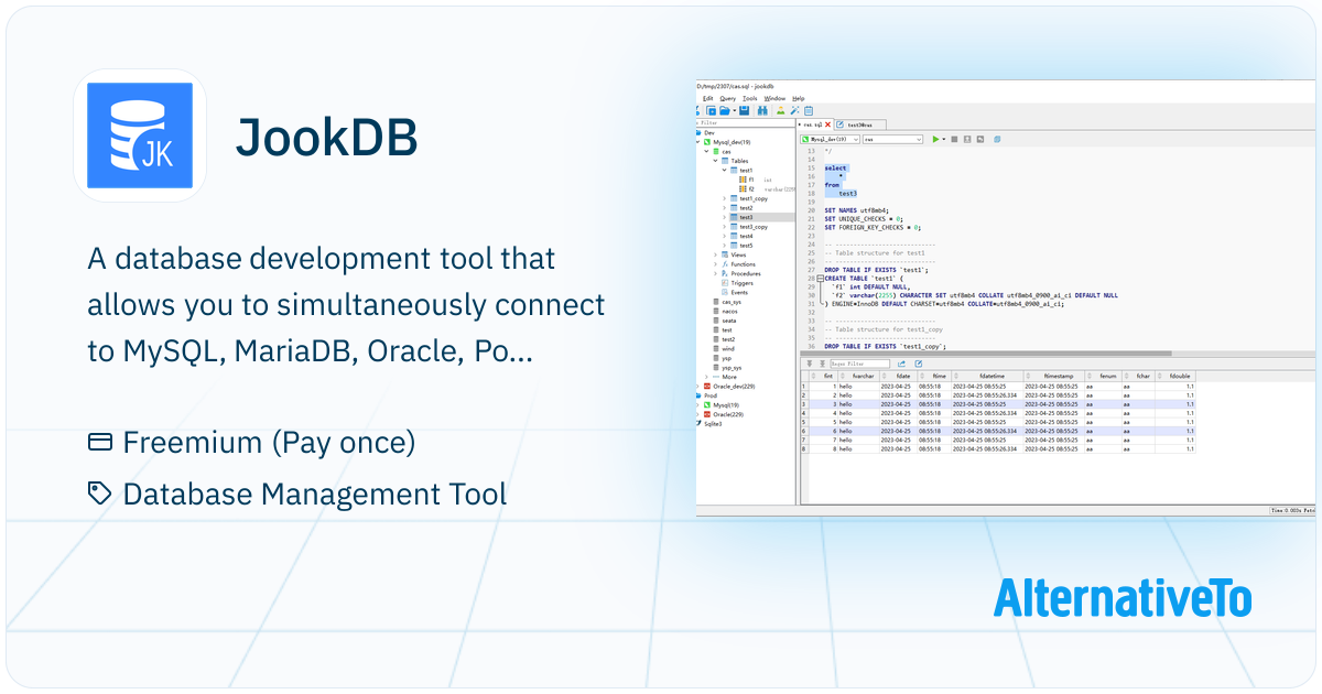 JookDB: A database development tool that allows you to simultaneously ...