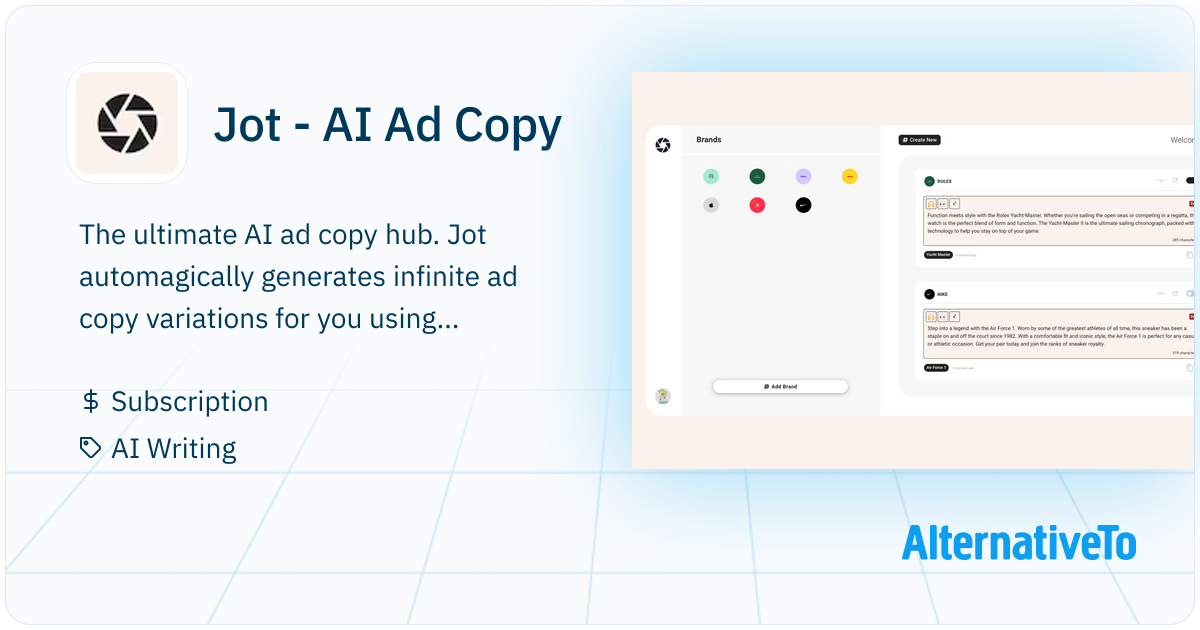 Jot - AI Ad Copy: Jot automagically generates infinite ad copy ...