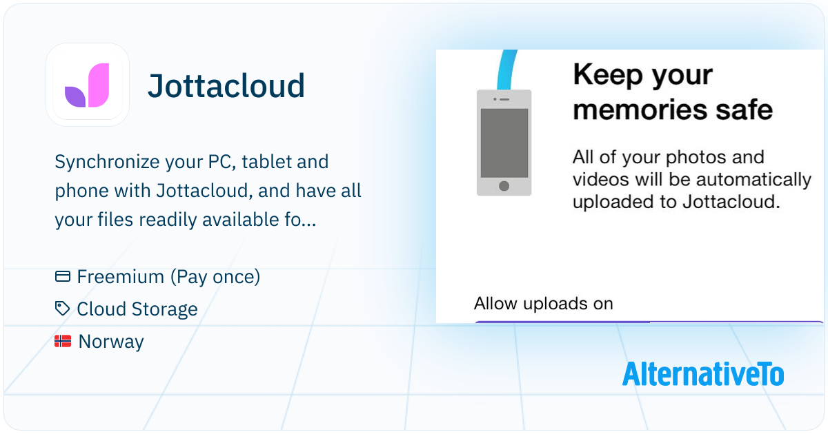 Jottacloud: Synchronize your PC, tablet and phone with | AlternativeTo
