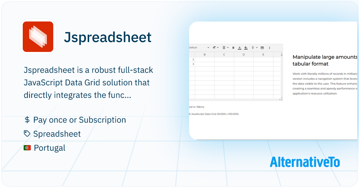 Jspreadsheet: JavaScript data grid with advanced spreadsheet controls ...