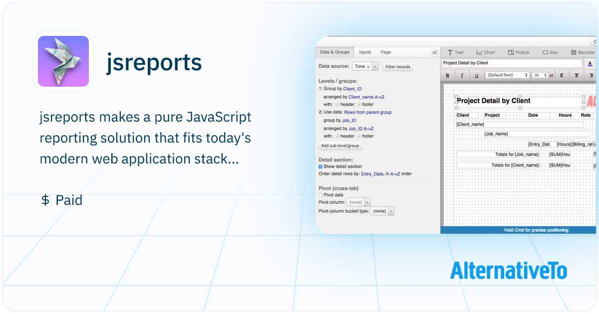 jsreports: Better Reports for Modern Web Applications | AlternativeTo