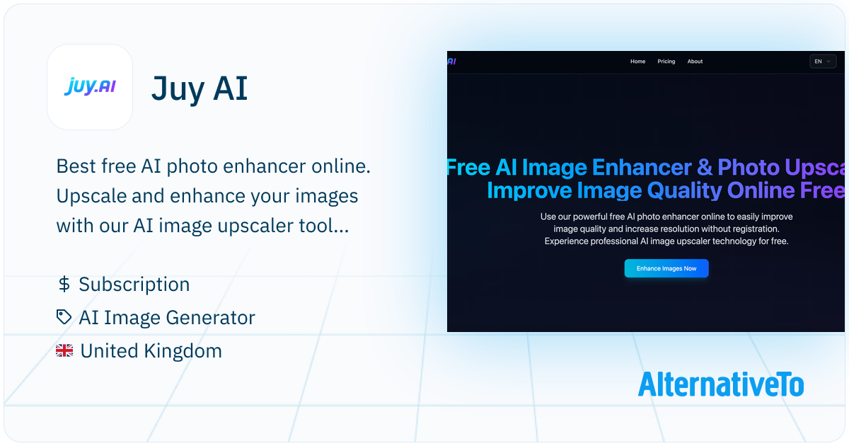 Juy AI: Best free AI photo enhancer online. | AlternativeTo